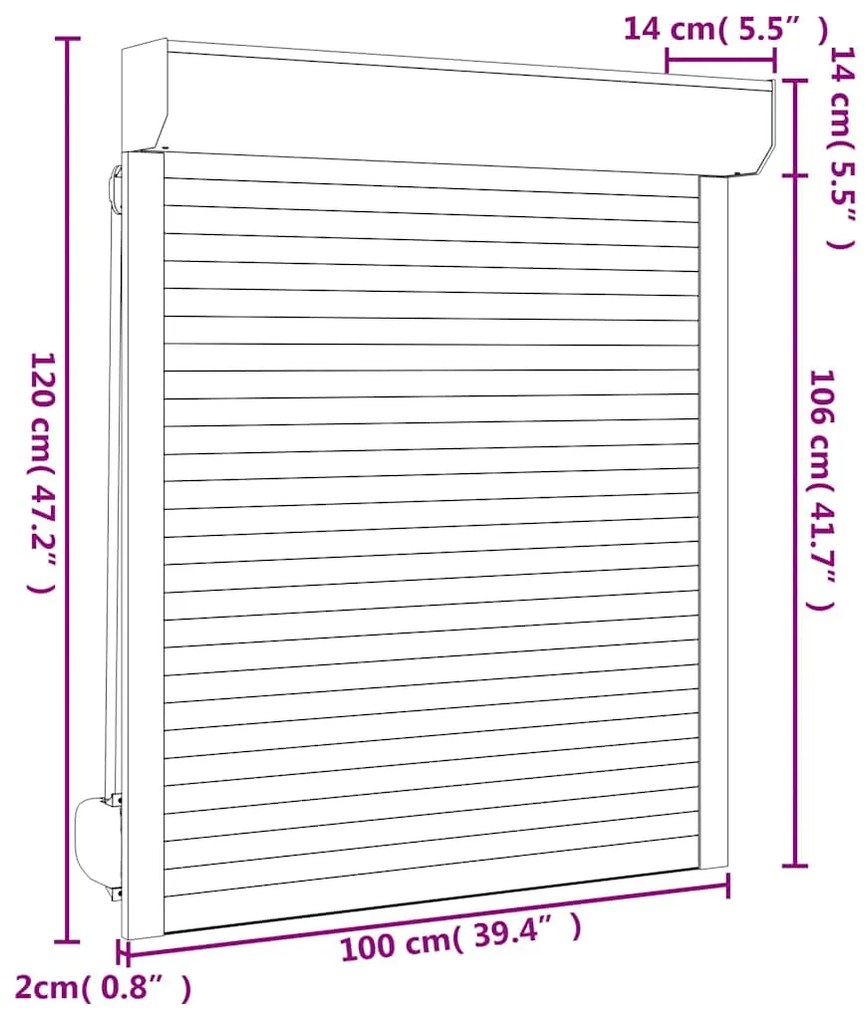vidaXL Marketos Předokenní roleta hliníková 100 x 120 cm bílá