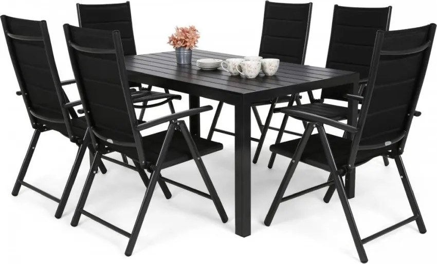HomeGarden Zahradní nábytek Ibiza Alu Black / Black 6+1