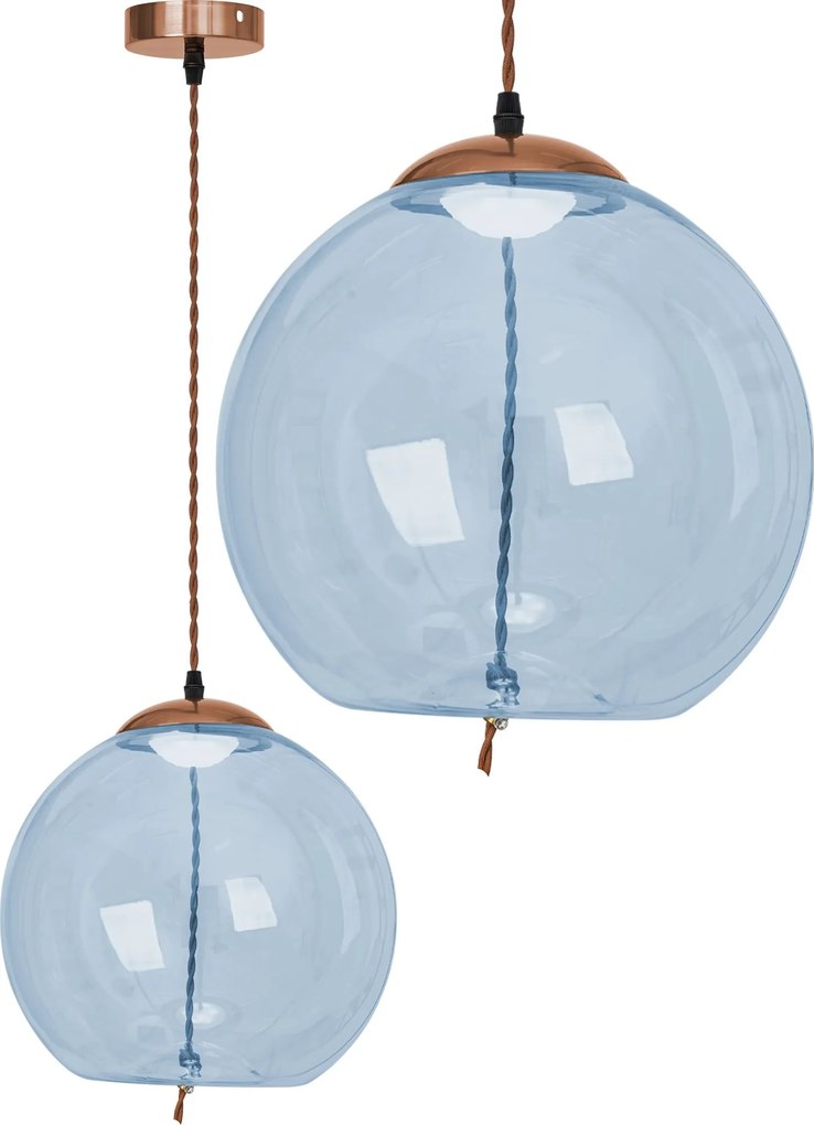 Toolight Toolight, LED skleněné stropní závěsné svítidlo APP445-CP, modrá, OSW-00576