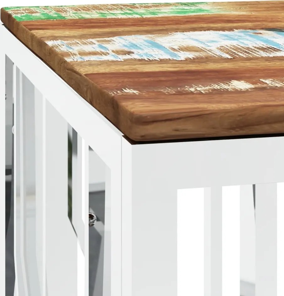 vidaXL Konferenční stolek nerezová ocel a recyklované dřevo [350056] Barva: stříbrná a hnědá