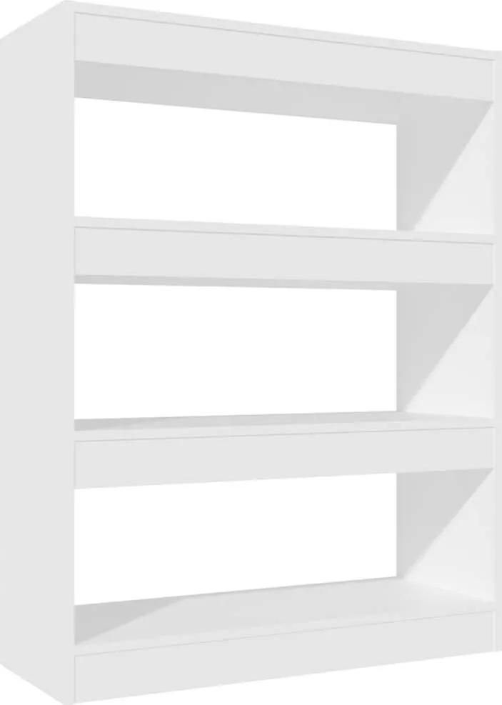 vidaXL Knihovna/dělicí stěna 80x30x103 cm kompozitní dřevo [811700] Barva: bílá s vysokým leskem