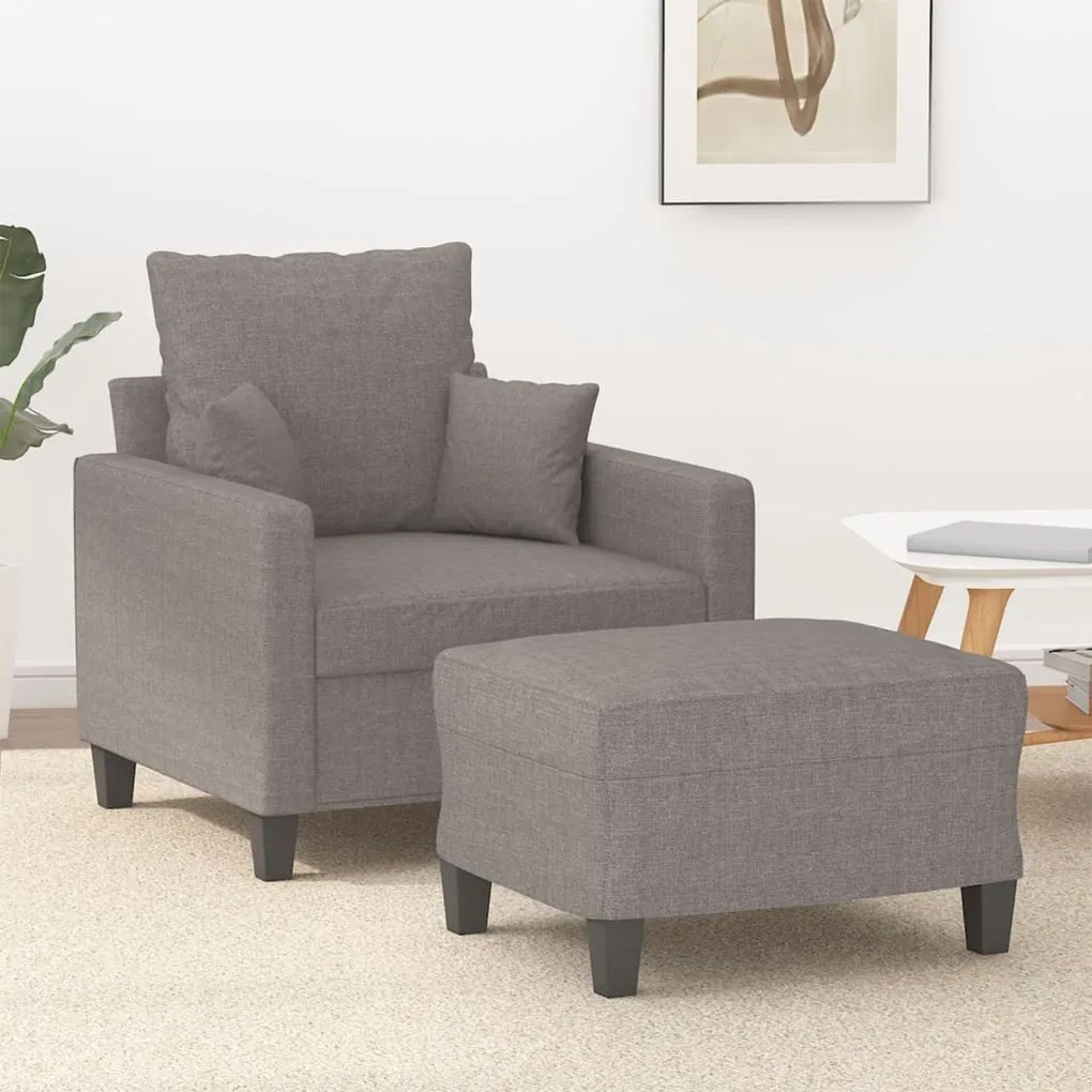 Křeslo s podnožkou taupe 60 cm textil 3201088