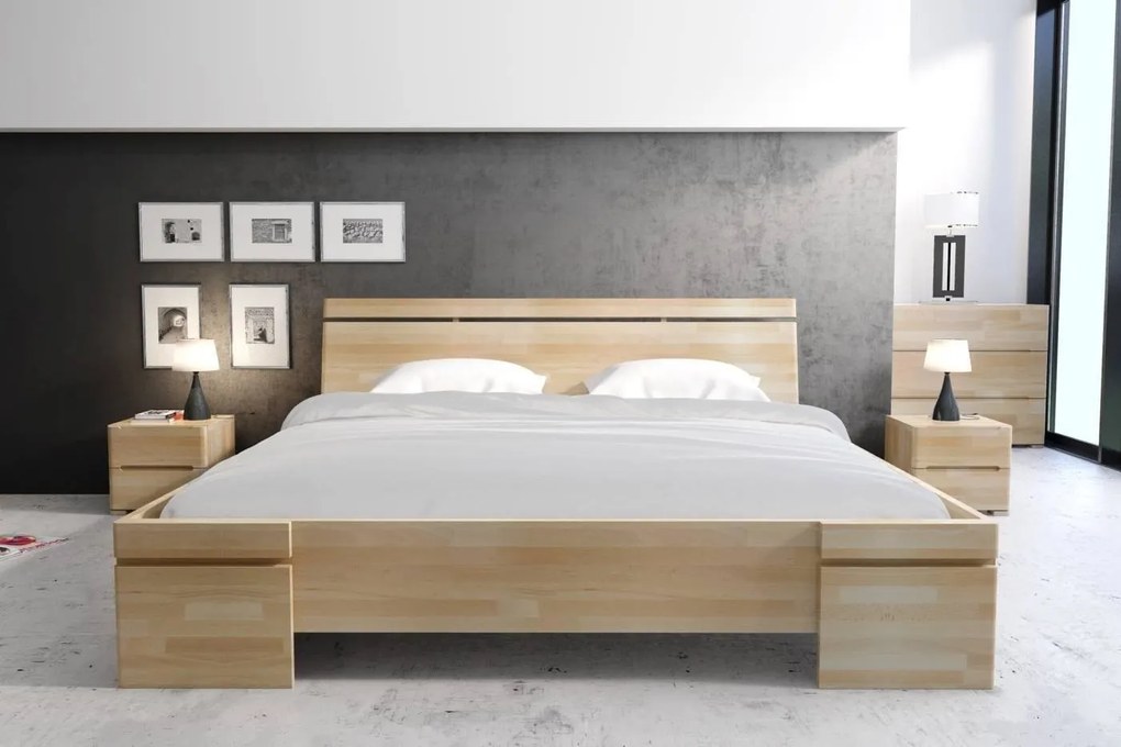Buková postel Sparta - zvýšená   ,  200x200 cm