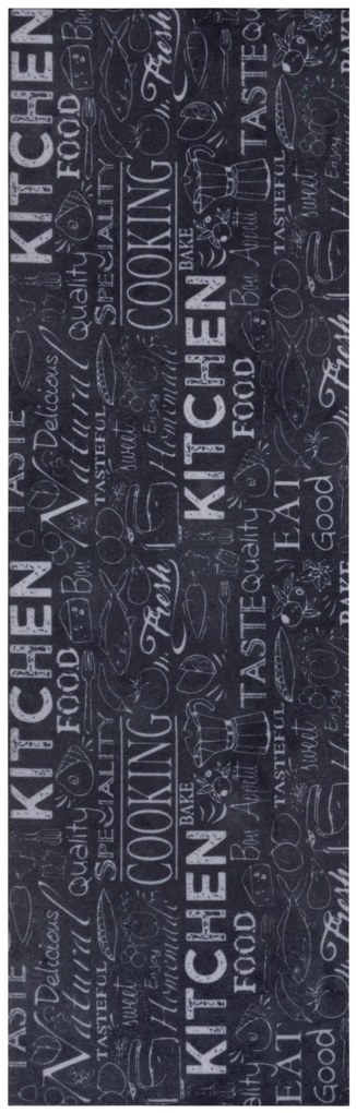 Hanse Home, Běhoun Cook & Clean 105731 Black White, 50x150, černá, černobílá, kuchyně