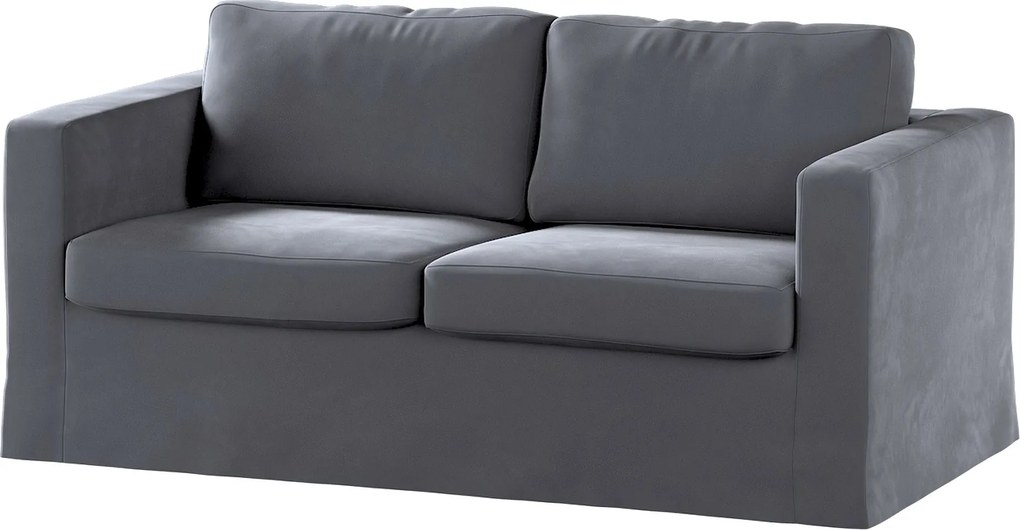 Potah na pohovku IKEA  Karlstad 2-místná , nerozkládací, dlouhý barva šedá látka lesklé, sametová
