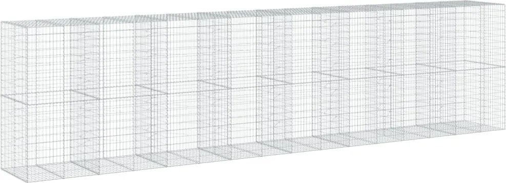 Gabionový koš s víkem 800 x 100 x 200 cm pozinkované železo 3295239
