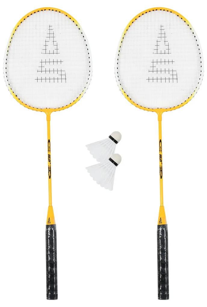 RULYT® Badmintonový set SULOV®, 2x raketa, 2x míček, vak - žlutý