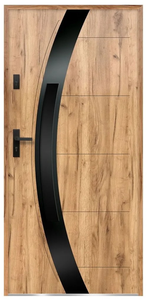 O.K. Doors® Vchodové dveře Selene Sonoma, 90 P, rozměr vč. zárubně: 1000 × 2070 mm, ocel, pravé, Selene Sonoma, prosklené