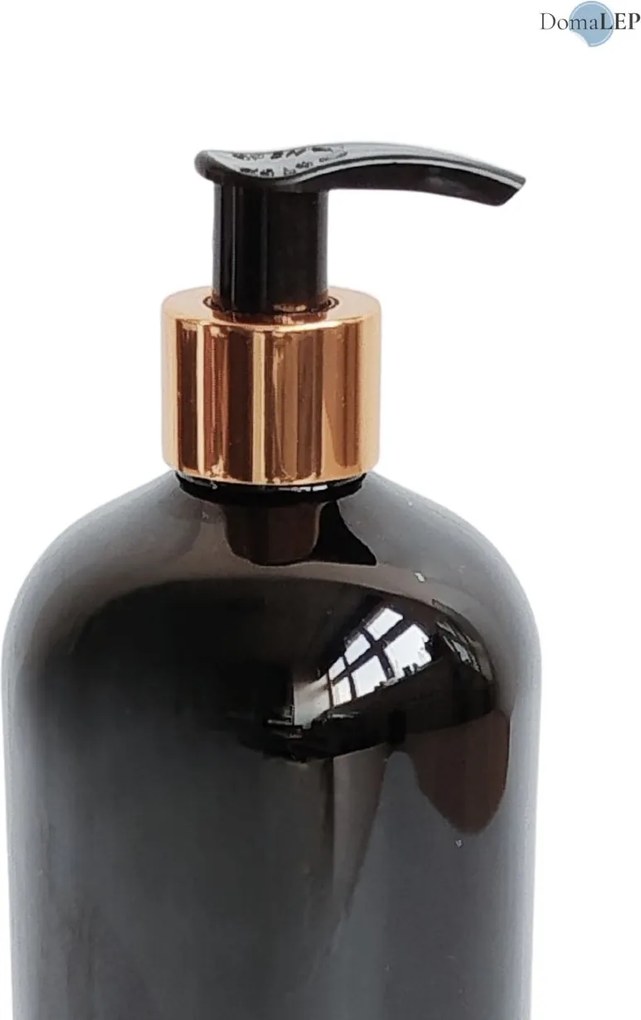 Dávkovač na mýdlo 500 ml černý s černo-zlatou pumpičkou BELA