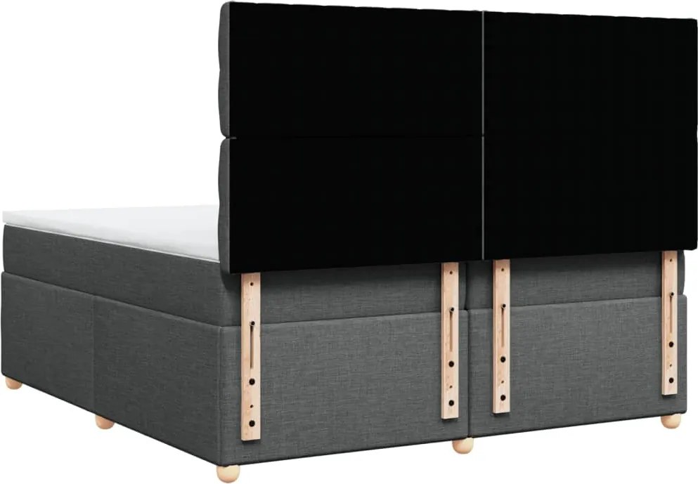 Box spring postel s matrací tmavě šedá 200x200 cm textil 3291395
