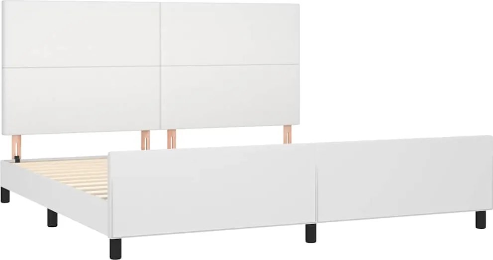 Rám postele s čelem bílý 200x200 cm umělá kůže 3125470