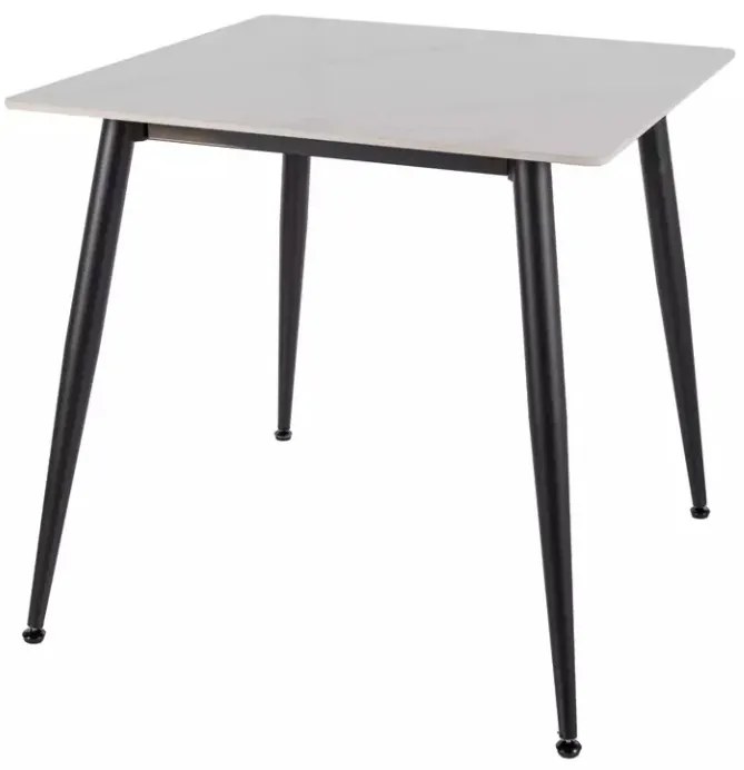 Jídelní stůl RION 80x80 cm s keramickou deskou, bílý mramor