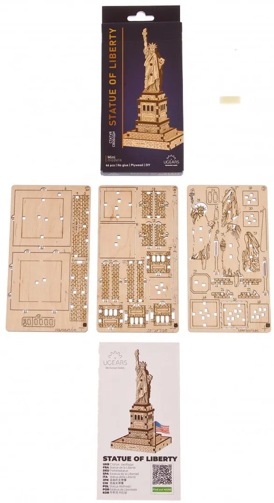 Ugears 3D dřevěné mechanické puzzle Socha Svobody