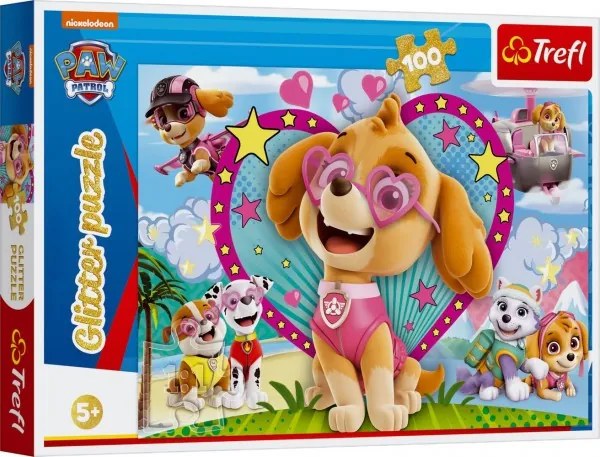 Trefl Puzzle Paw Patrol/Tlapková patrola třpytivé 100 dílků