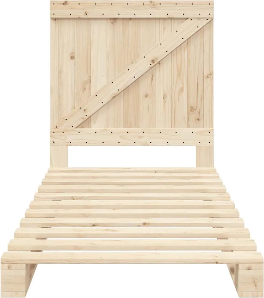 Rám postele s čelem 90 x 200 cm masivní borové dřevo 3281550