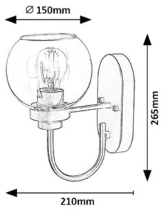 Rabalux 75005 - Koupelnové nástěnné svítidlo TIRINA 1xE27/15W/230V IP44