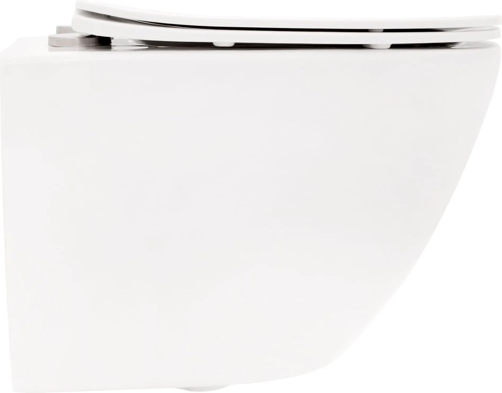 Rea CARLO mini - rimless závěsná WC mísa 49x37 s pomalu-padajícím sedátkem, bílá, REA-C2760