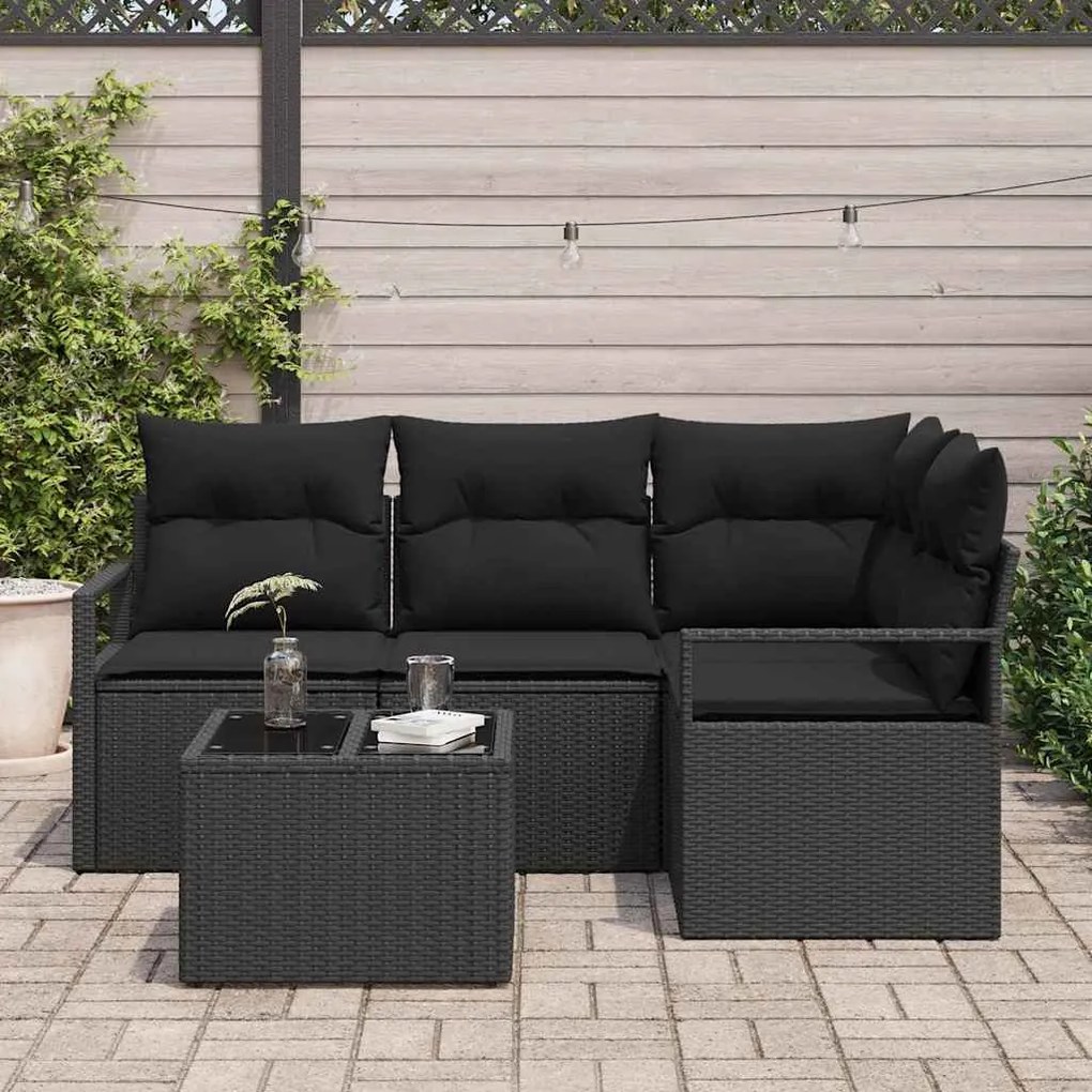 Set pohovek 5 ks Černá polyratan 3346373
