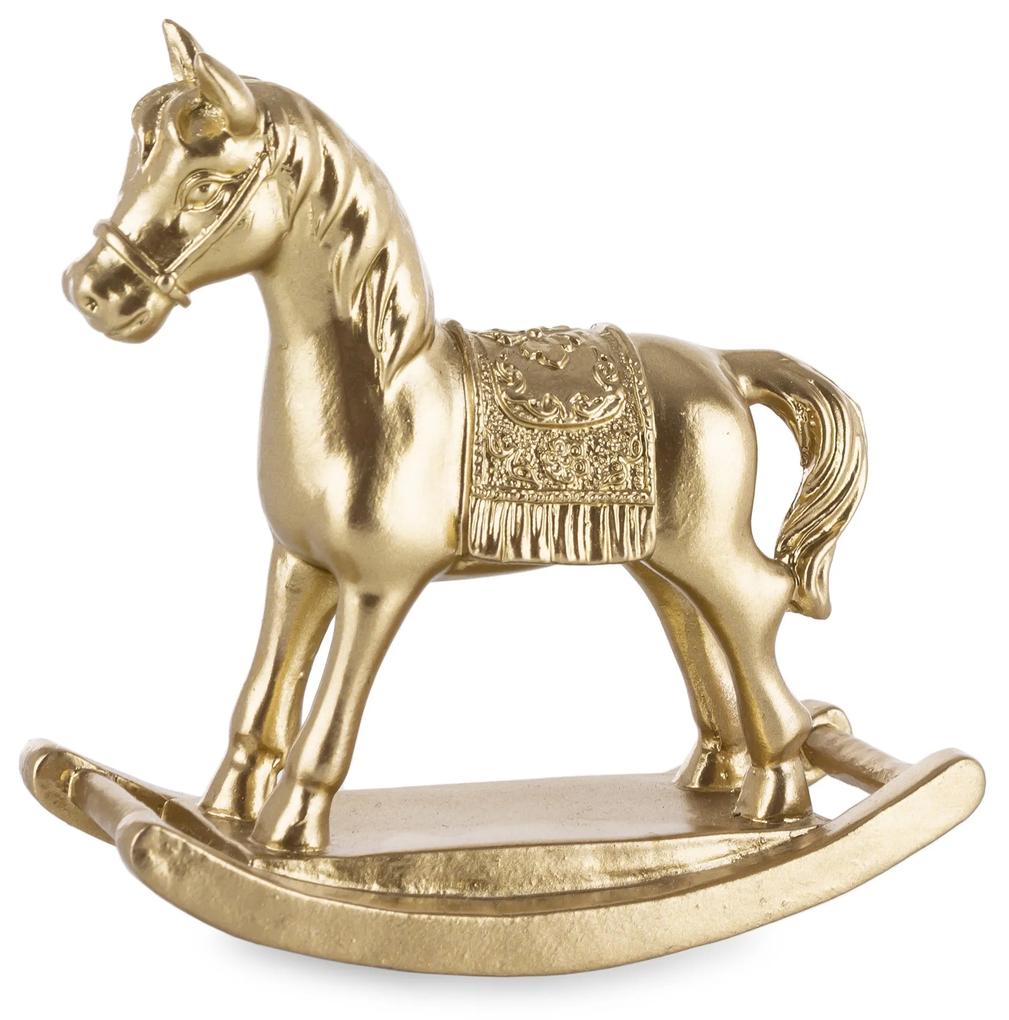 Vánoční figurka houpací kůň zlatý 156414