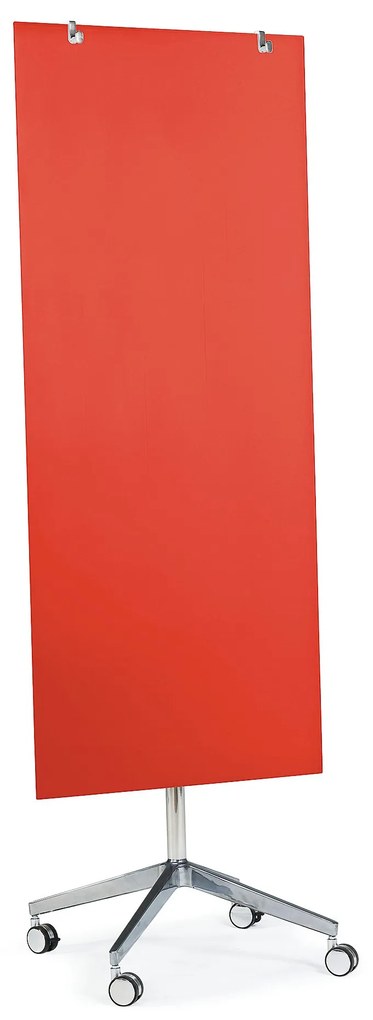 AJ Produkty Mobilní skleněná tabule STELLA, magnetická, pastelově červená