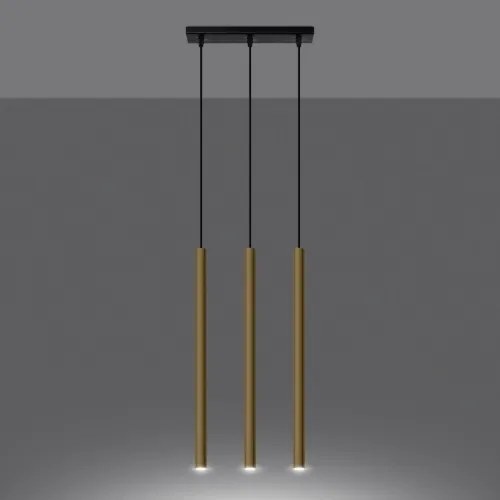 Závěsná lampa SOLLUX PASTELO 3L leštěné zlato G9 3x8W bez žárovky SL.1196