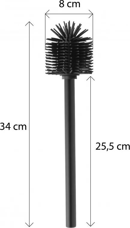 Erga Halika, náhradní WC kartáč se silikonovou hlavou, 34 cm, černá, ERG-YKA-V.WCZ-HALIKA-SILKA-BLK