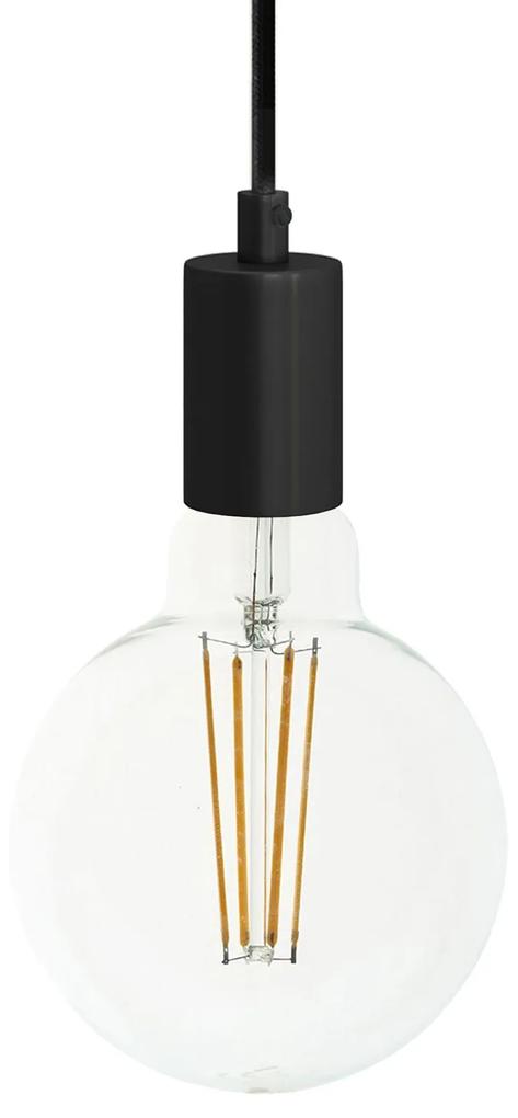 creative cables Závěsná lampa s textilním kabelem a jednobarevnými kovovými detaily Barva: Bílá
