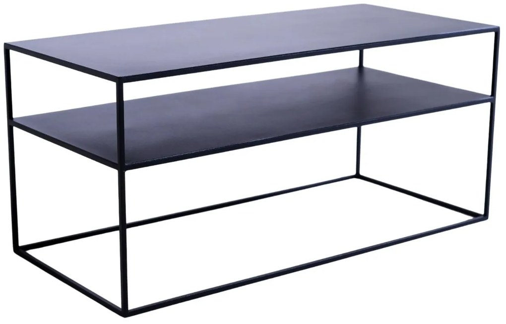 OnaDnes -20% Nordic Design Černý kovový TV stolek Moreno 100 x 45 cm