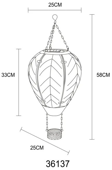 Globo 36137 - LED Závěsná solární dekorace 24xLED/0,2W/3V IP44 létající balón