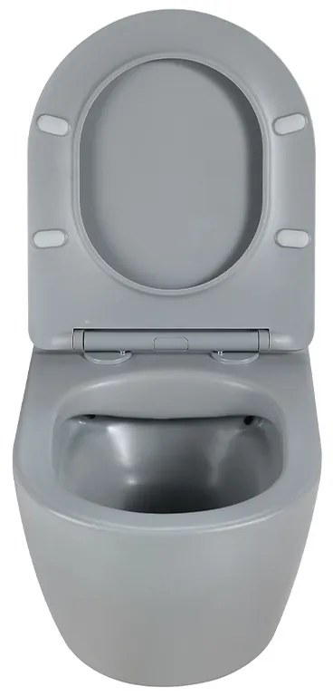 BPS-koupelny Závěsná WC mísa se SoftClose sedátkem HYD-7602, šedá mat