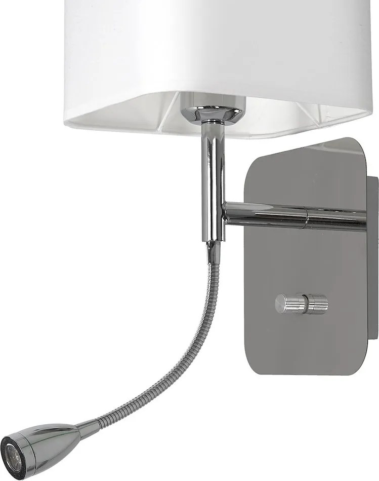 Nástěnné svítidlo Napoli, 1x bílé textilní stínítko + 1xLED 1w, ch