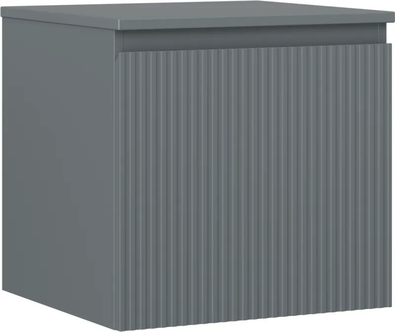 Mexen Rivel, koupelnová skříňka 50 cm s horní částí, 1 zásuvka, drážkovaná, grafit matná - 91A20-05047-1-BFC66