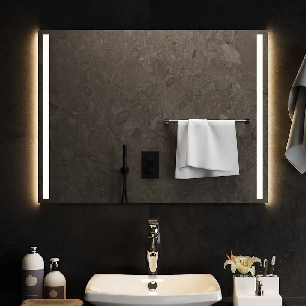 Koupelnové zrcadlo s LED osvětlením 80 x 60 cm 151749