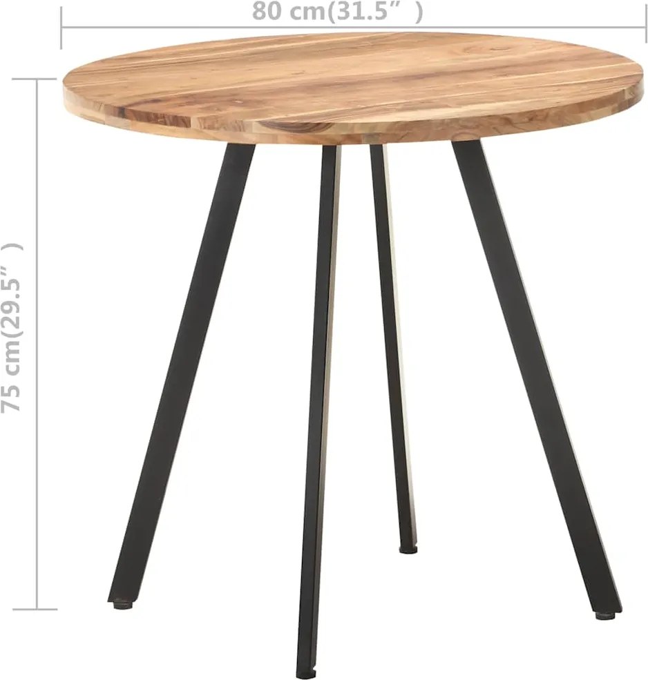 Jídelní stůl 80 cm masivní akáciové dřevo 320485