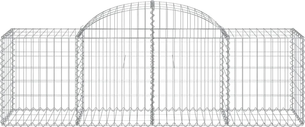 Klenuté gabionové koše 5 ks 200x50x60/80 cm pozinkované železo 3146281