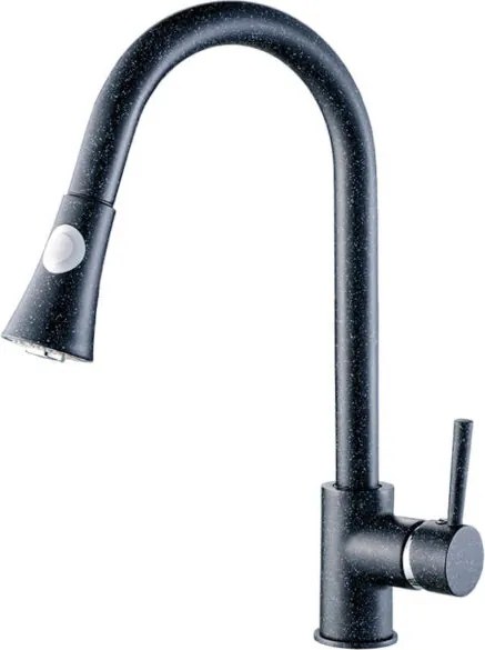 Laveo Daru, kuchyňská baterie stojící h-410, černá, LAV-BLD_769D