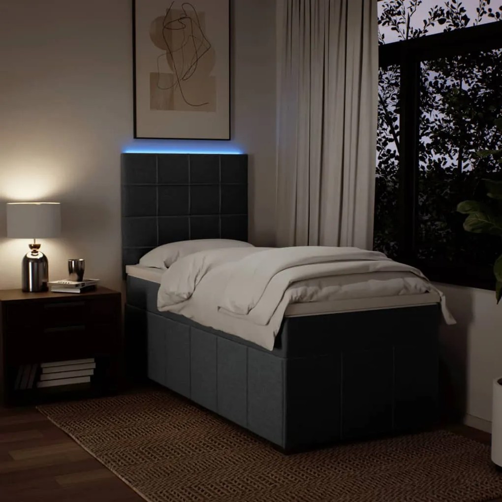 Box spring postel s matrací tmavě šedá 80 x 200 cm textil 3293796