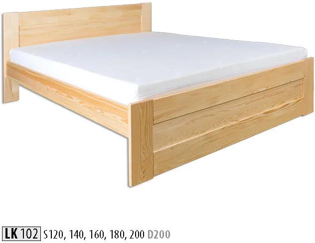 Dřevěná postel 180x200 LK102 (Barva dřeva: Olše)