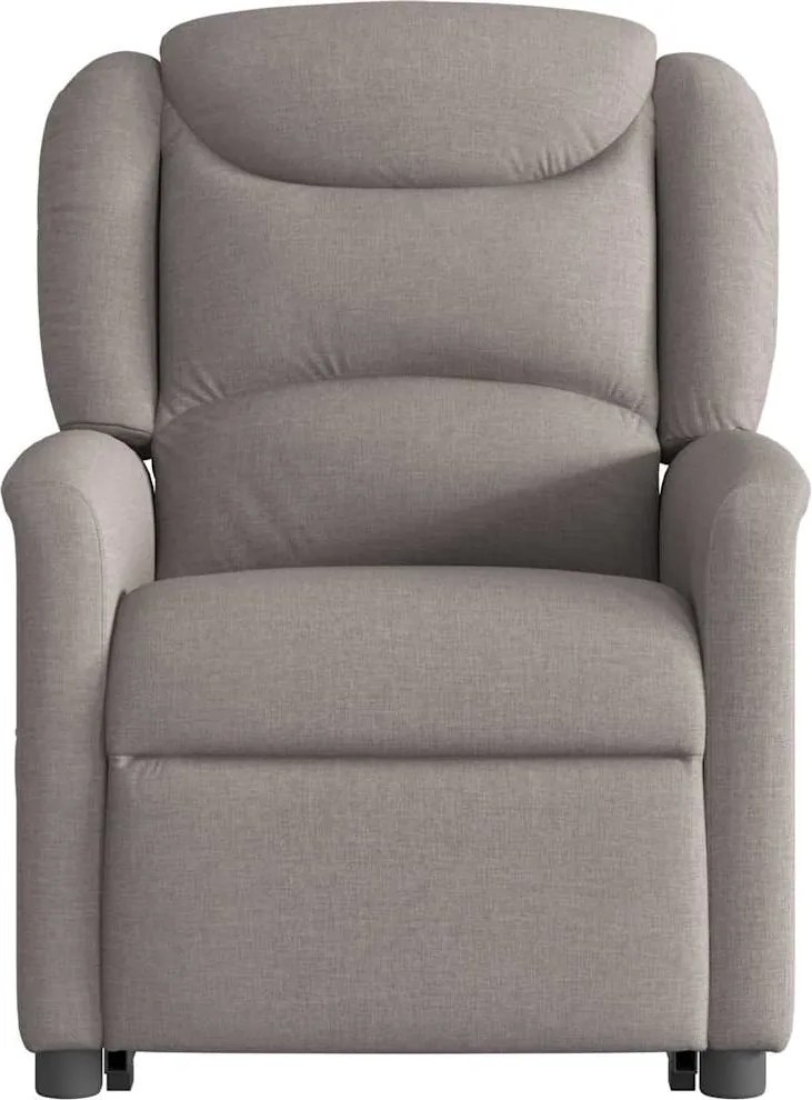 Elektrické zvedací masážní polohovací křeslo taupe textil 3303231