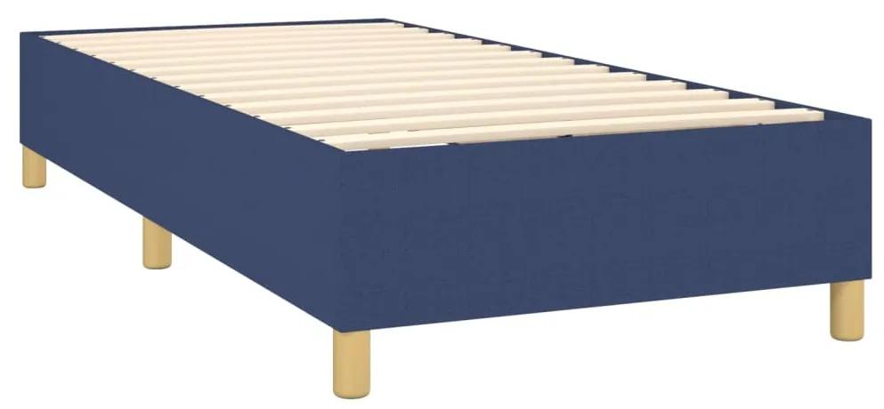 Box spring postel s matrací modrá 90x200 cm textil,  3144496