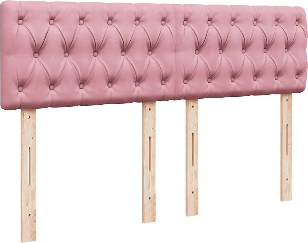 Box spring postel s matrací růžová 140x190 cm samet 3287745