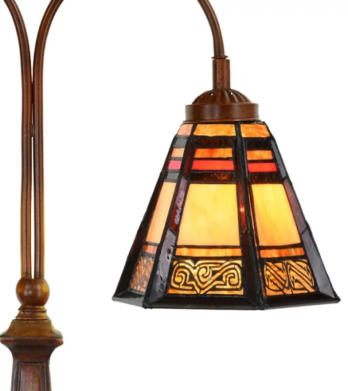 Stolní lampa Tiffany na 2 žárovky Maycee – 48x19x64 cm