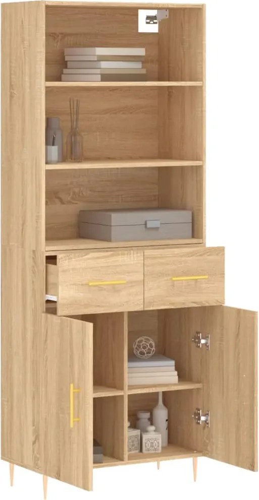 Skříň highboard dub sonoma 69,5 x 34 x 180 cm kompozitní dřevo 3200508
