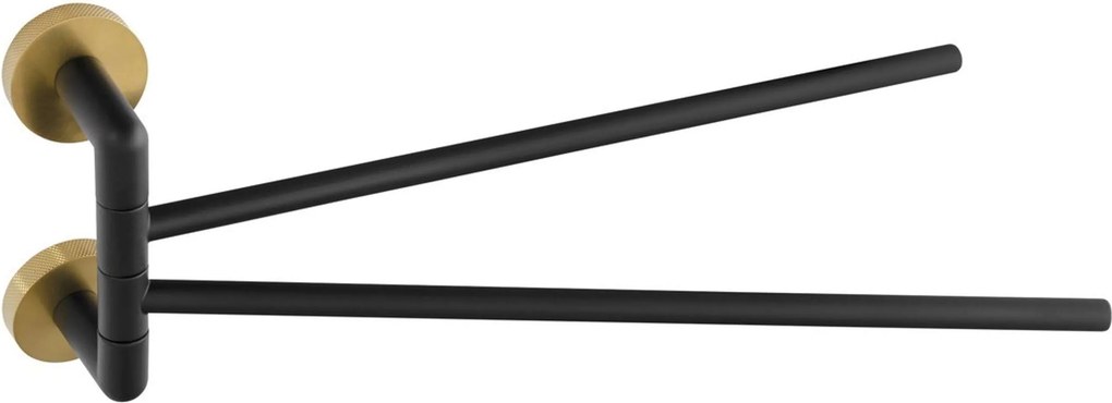 Sapho Larissa - Dvojitý držák ručníků, délka 35 cm, černá/matná zlatá WS021BG