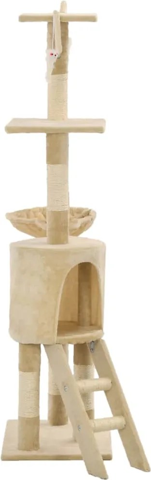 Škrabadlo pro kočky se sisalovými sloupky 138 cm béžové 170580