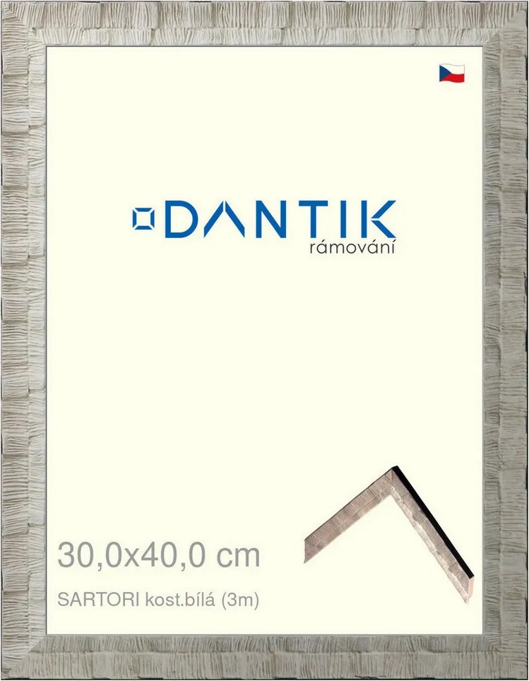 DANTIK rámeček 30x40 | SARTORI kost.bílá (Plexi Čiré)