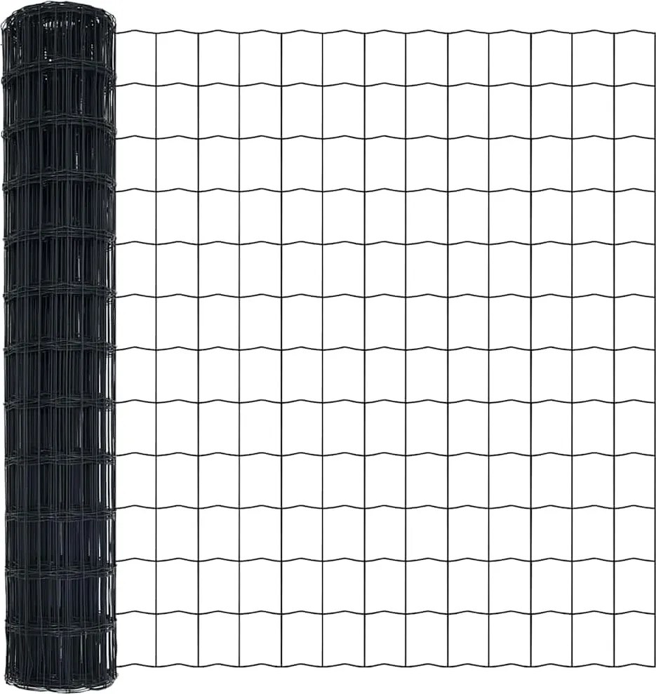 Evropský plot se hroty 10 x 1,4 m Ocel potažená PVC Šedá 3350655