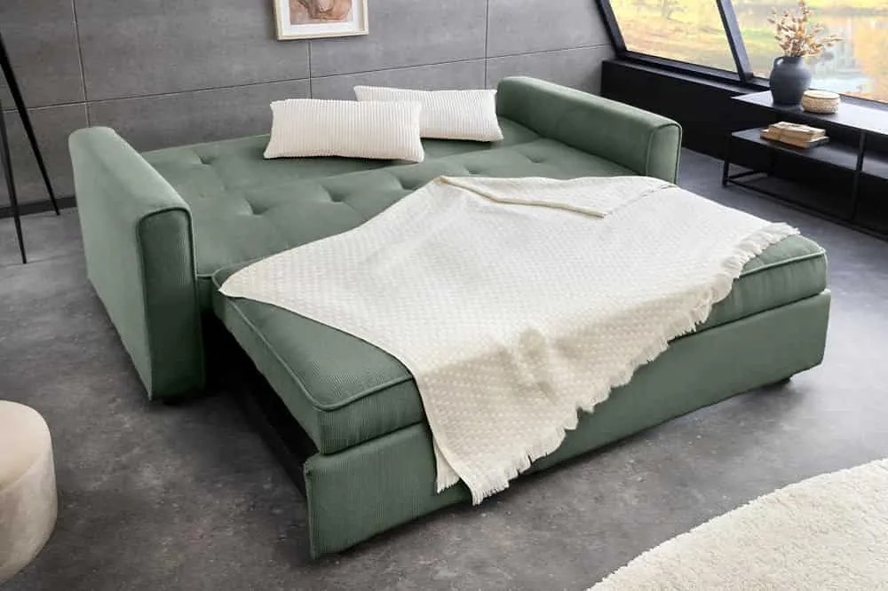 Designová rozkládací sedačka Zaragoza 180 cm zelený manšestr