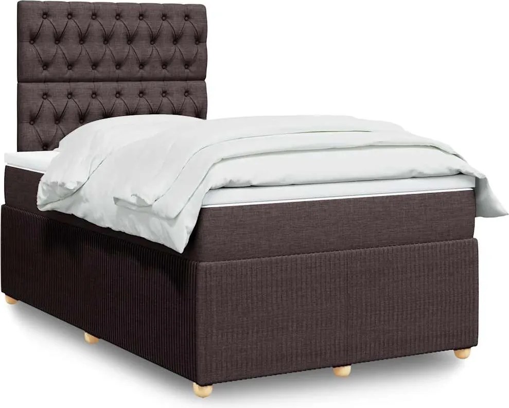 Box spring postel s matrací tmavě hnědá 120x200 cm textil 3294333