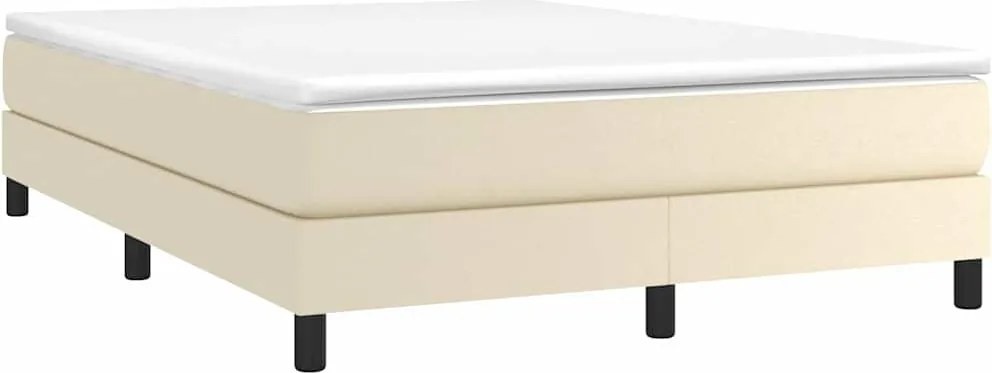 Rám postele s boxspringem krémová 140 x 190 cm umělá kůže 3120696